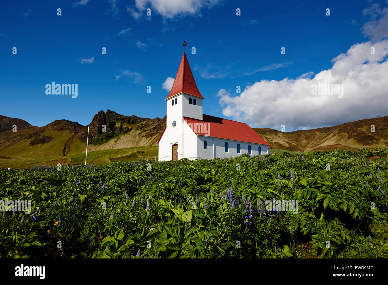 vik church Vik i Myrdal Iceland Stock Photo - Alamy