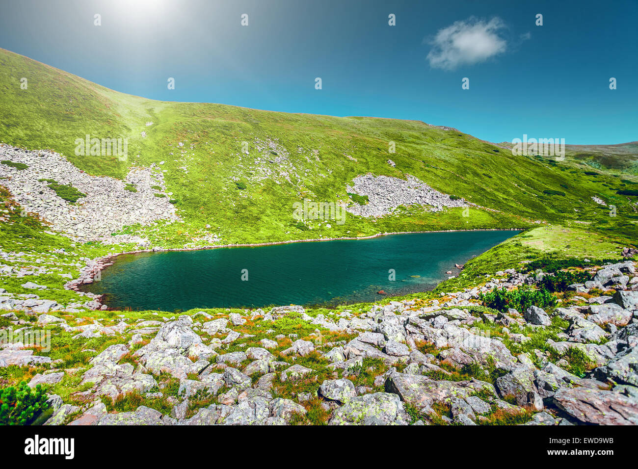 High mountain lake Stock Photo - Alamy