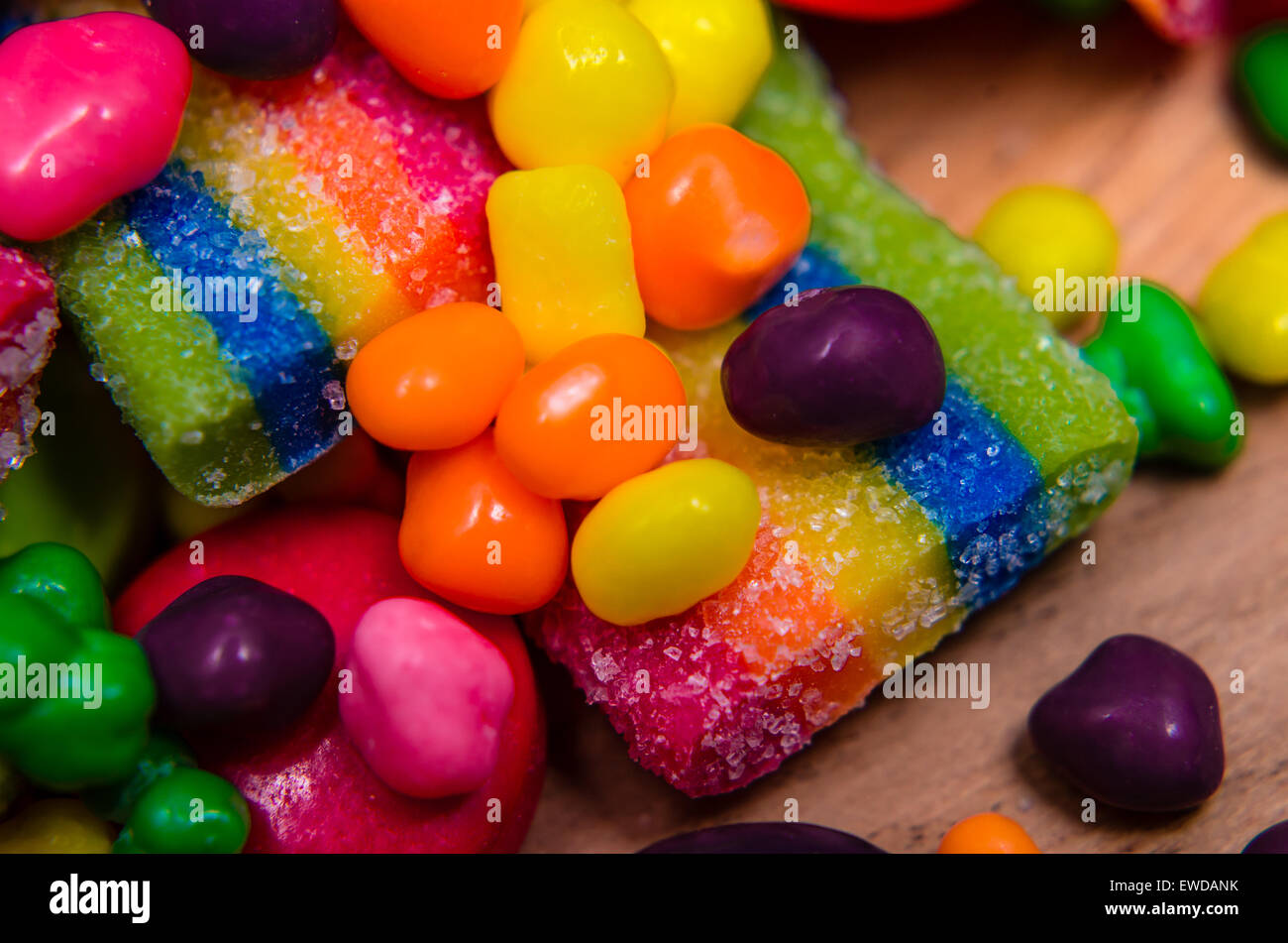 Brightly colored candy closeup image Stock Photo - Alamy
