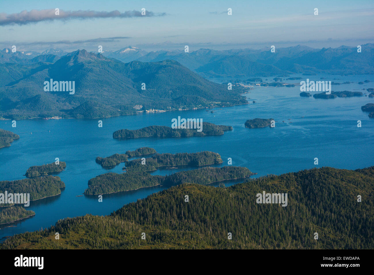 Aerial view of Sitka, Baranof Island, Alexander Archipelago, Southeast ...