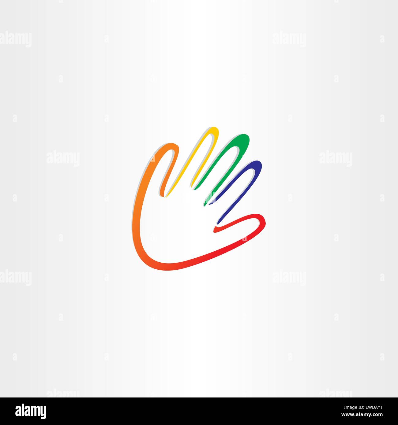 human hand with color fingers design Stock Vector Image & Art - Alamy
