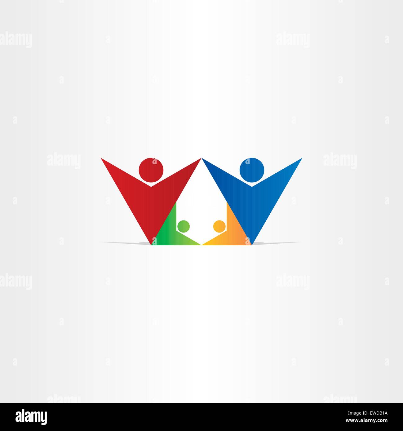 Happy father children family icon Stock Vector Images - Alamy