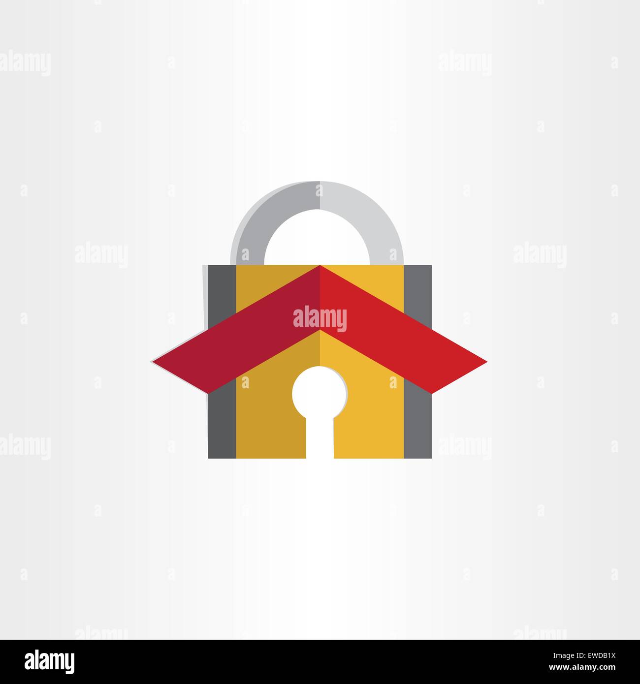 padlock with house roof security lock symbol design Stock Vector Image ...