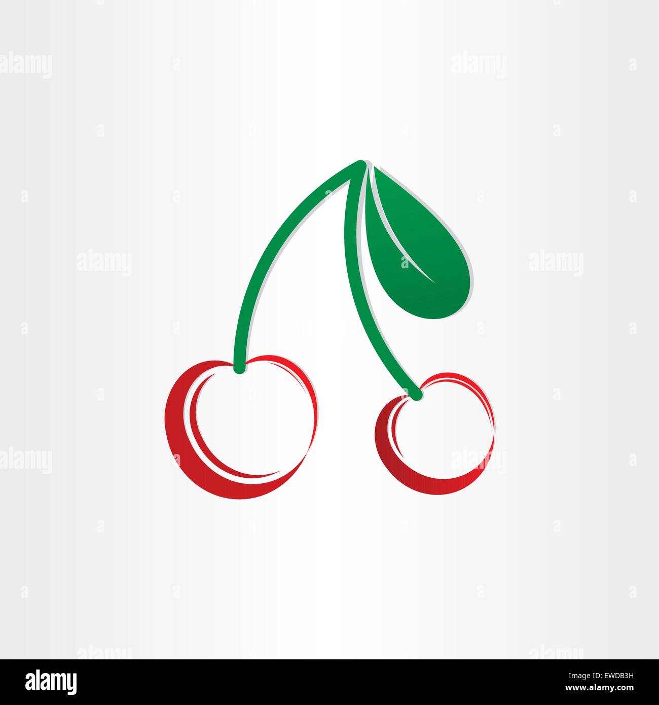 stylized cherries symbol with leafs design Stock Vector Image & Art - Alamy