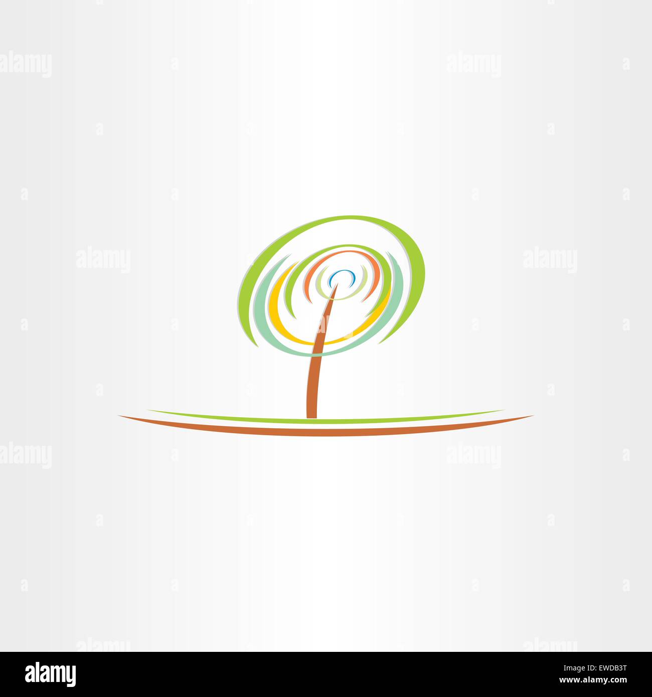 stylized green tree eco vector symbol design Stock Vector Image & Art ...
