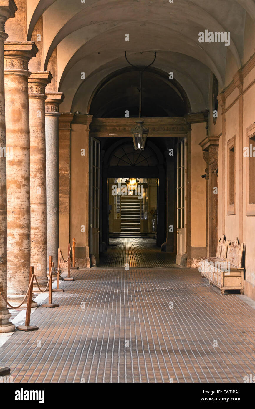 entrance with colonnade of palace Stock Photo - Alamy