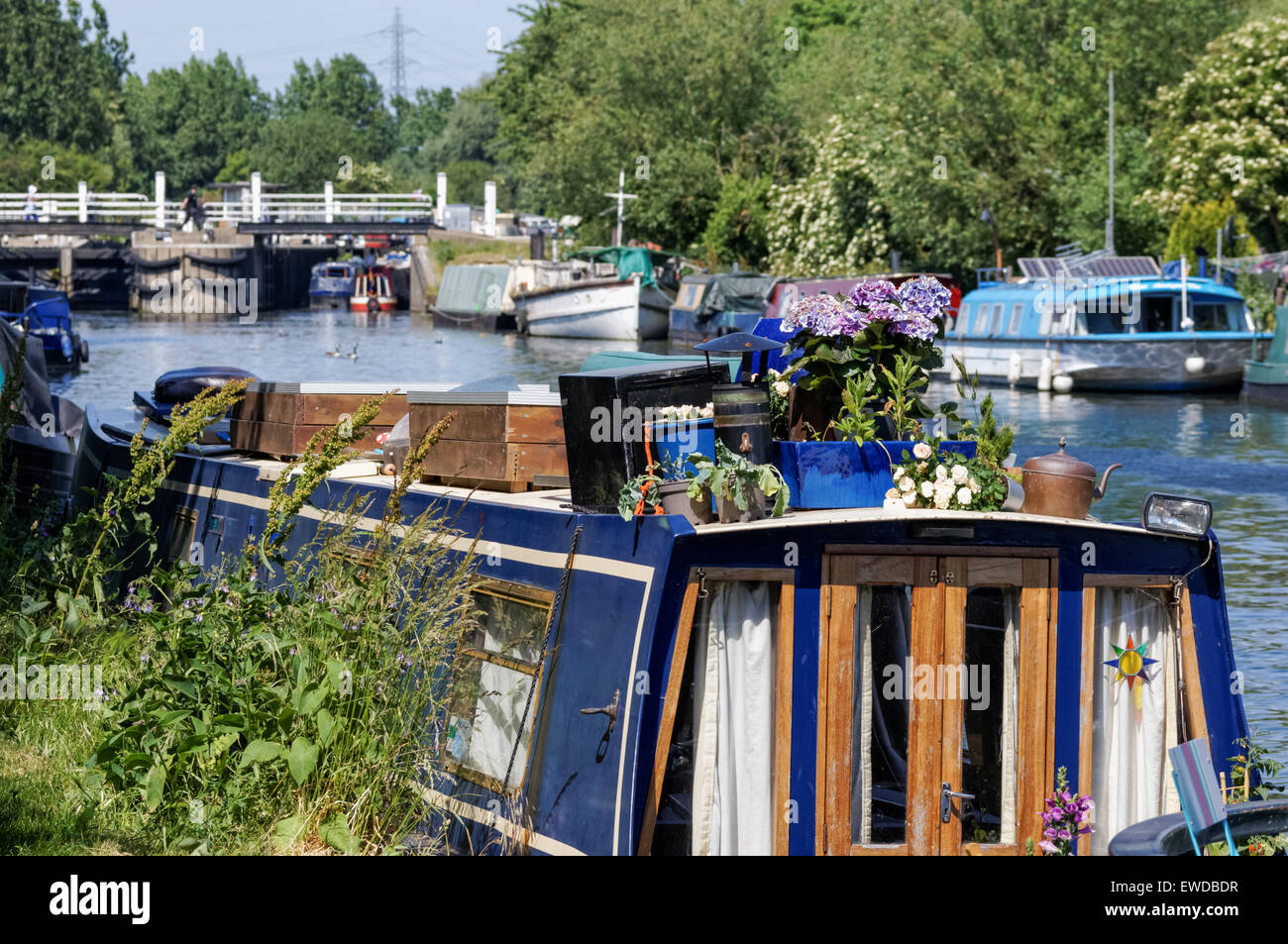 River Lee Navigation Canal near Stonebridge Lock, London England United ...