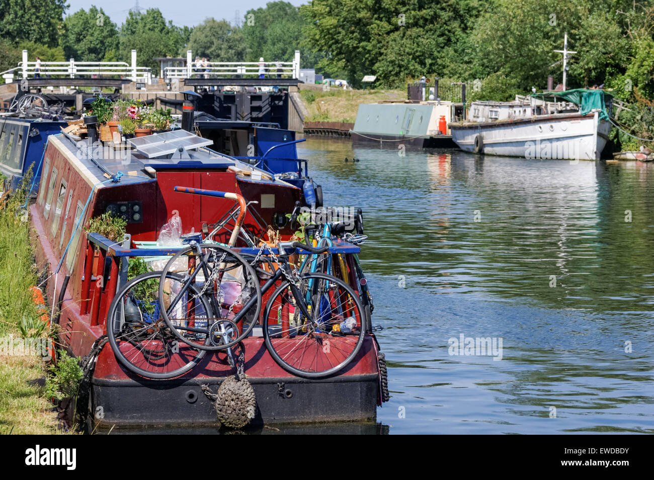 River Lee Navigation Canal near Stonebridge Lock, London England United ...