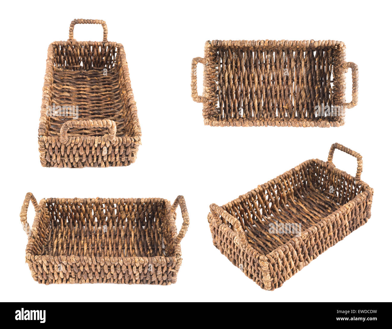 Brown wicker basket isolated Stock Photo - Alamy