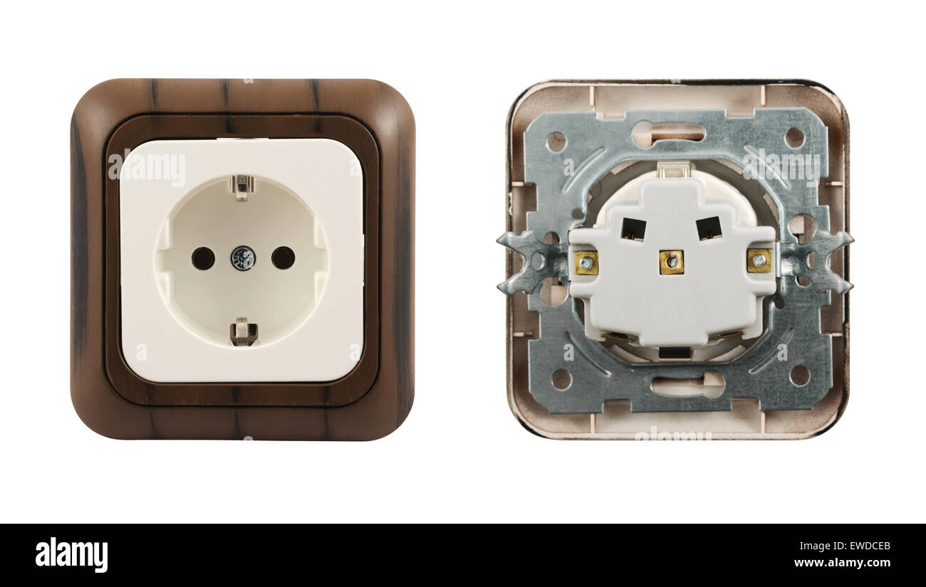 Electrical socket isolated Stock Photo - Alamy