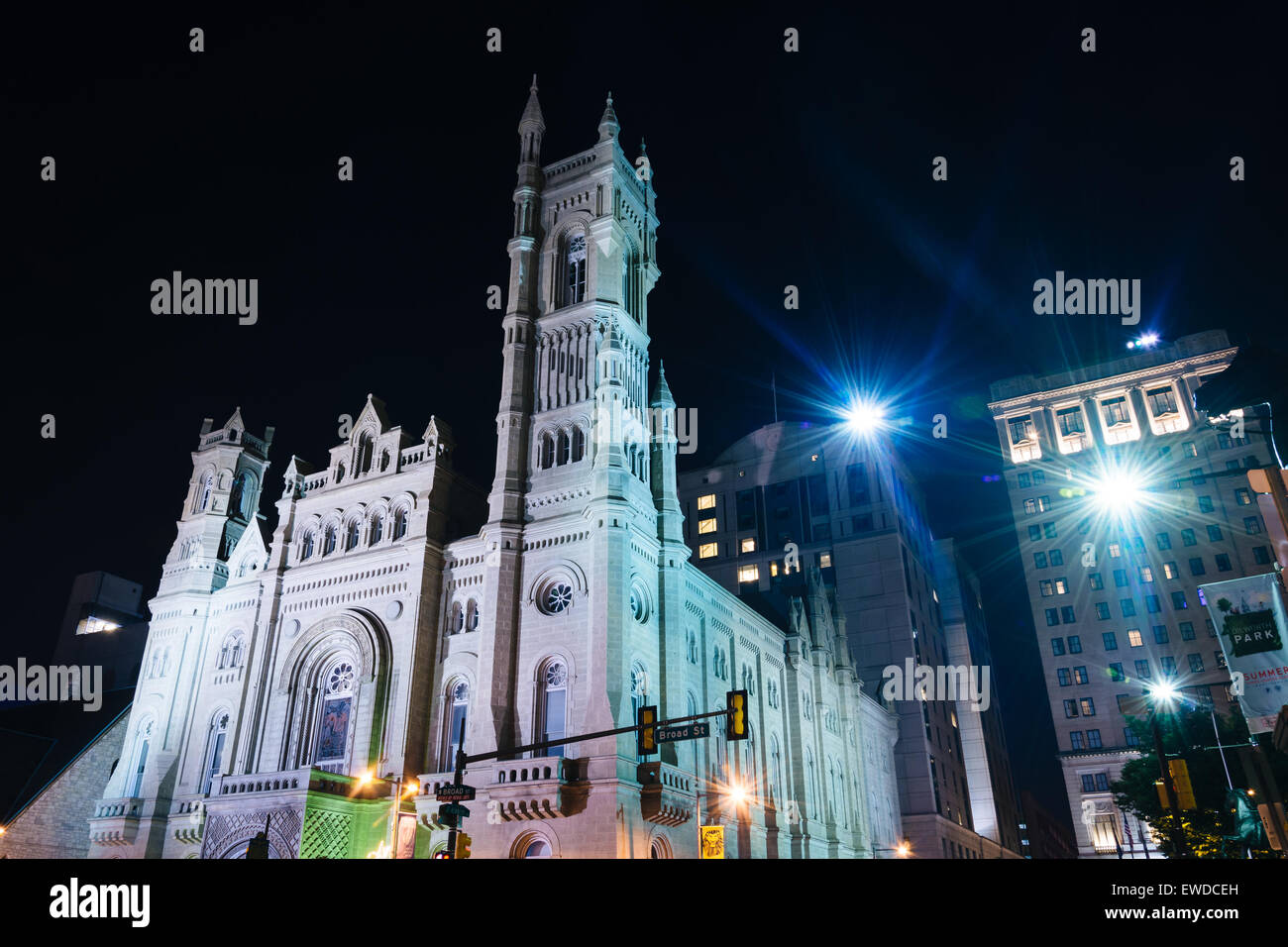 The Masonic Temple at night, in Philadelphia, Pennsylvania Stock Photo ...