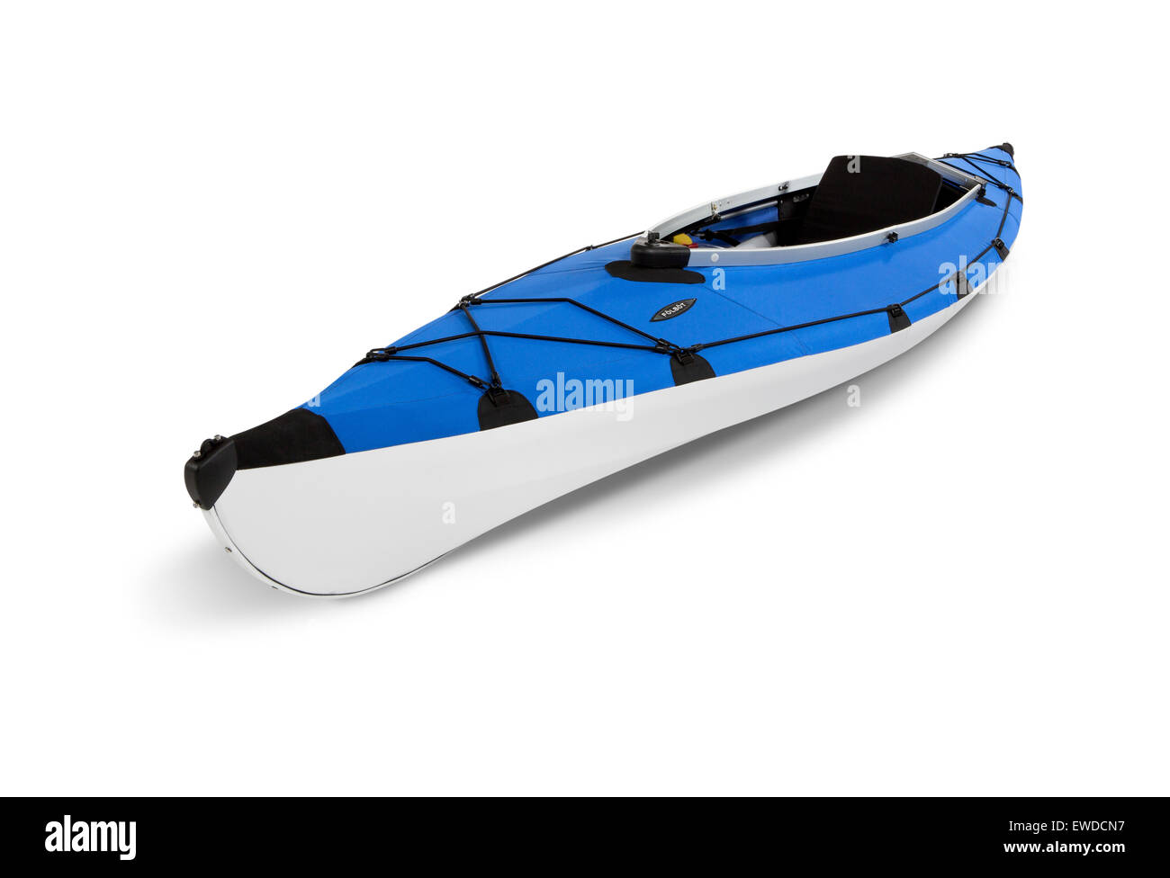 Blue folding kayak Stock Photo - Alamy