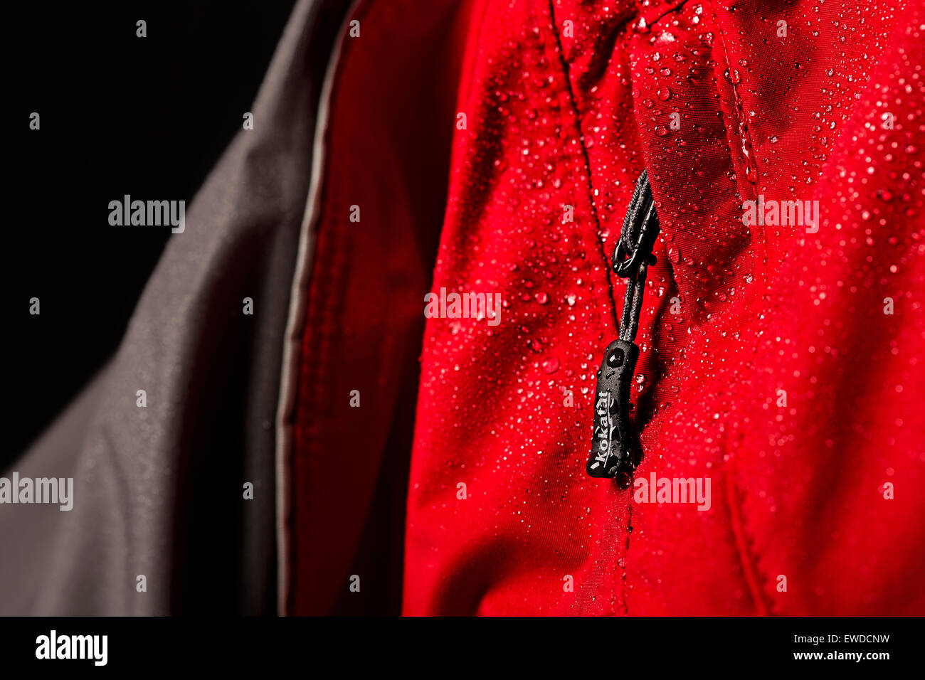 Drops of water on a water proof garment Stock Photo - Alamy