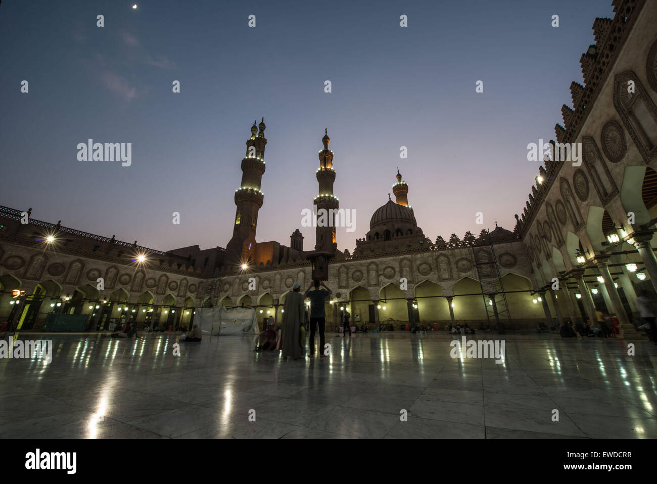 Cairo. 23rd June, 2015. Muslims pray at the Al-Azhar Mosque in Cairo ...