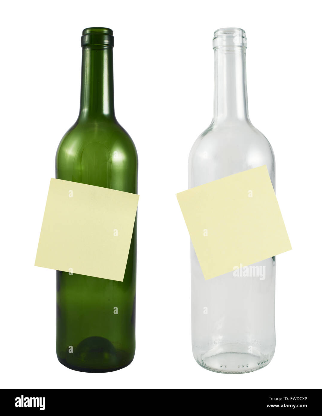 Glass bottle with a sticker Stock Photo - Alamy