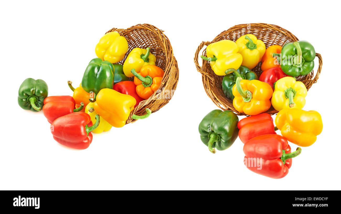 Pepper basket isolated white bel hi-res stock photography and images ...