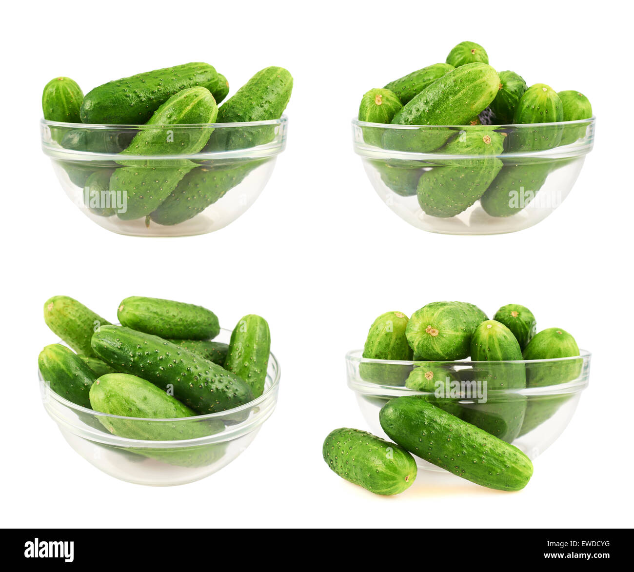Glass bowl full of cucumbers Stock Photo - Alamy