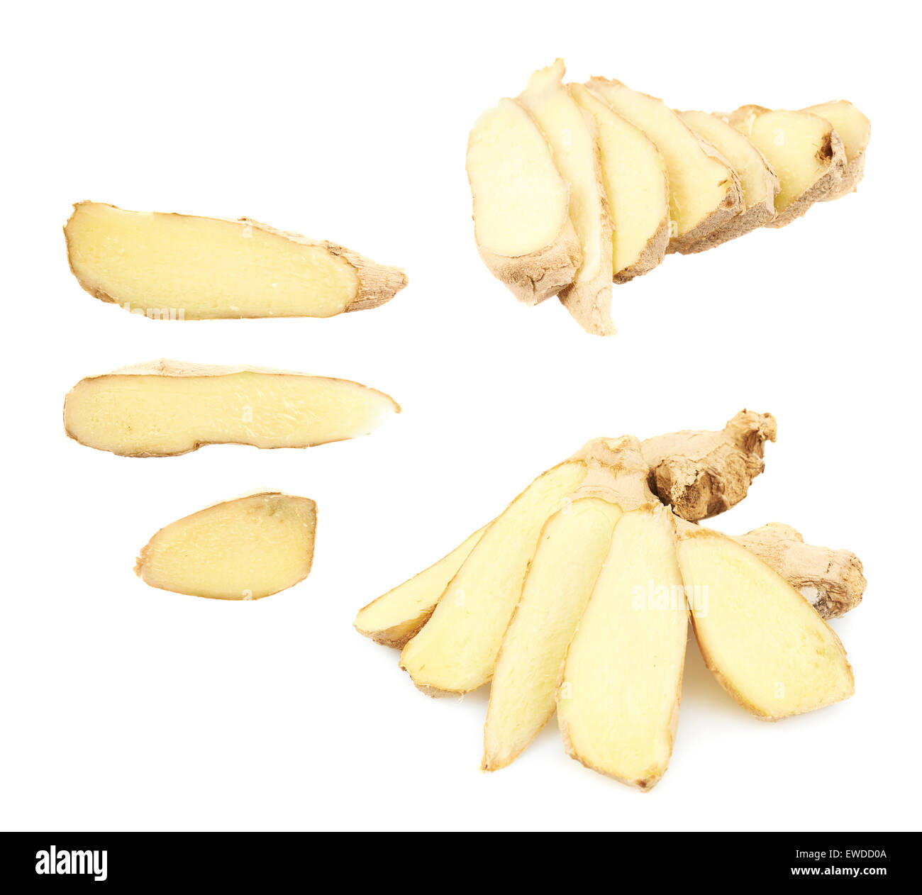 Sliced ginger root set Stock Photo - Alamy