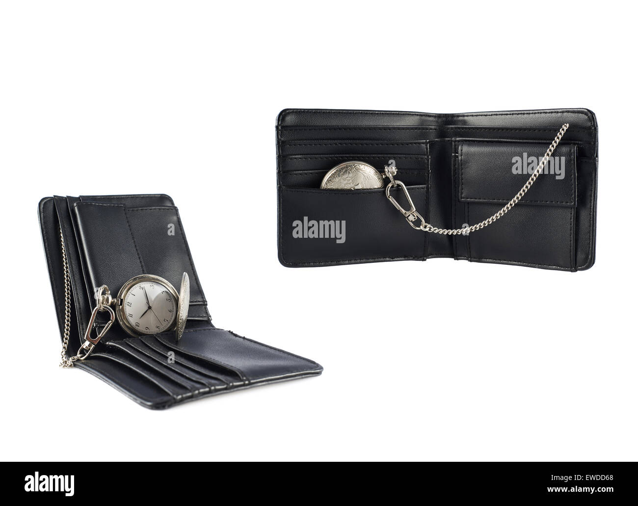 Old pocket watch in a wallet Stock Photo - Alamy