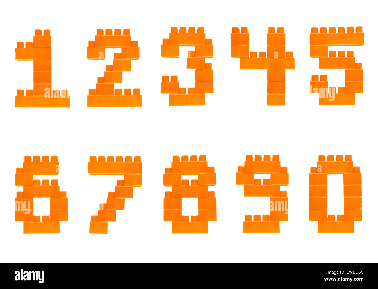 Set of numbers made of toy bricks Stock Photo - Alamy