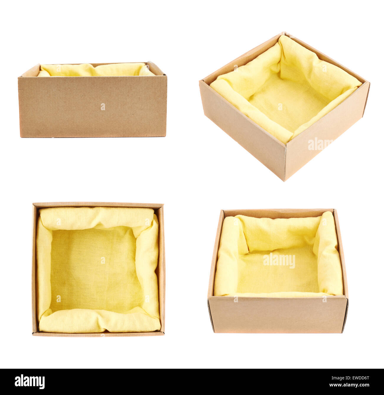 Opened cardboard box isolated Stock Photo - Alamy