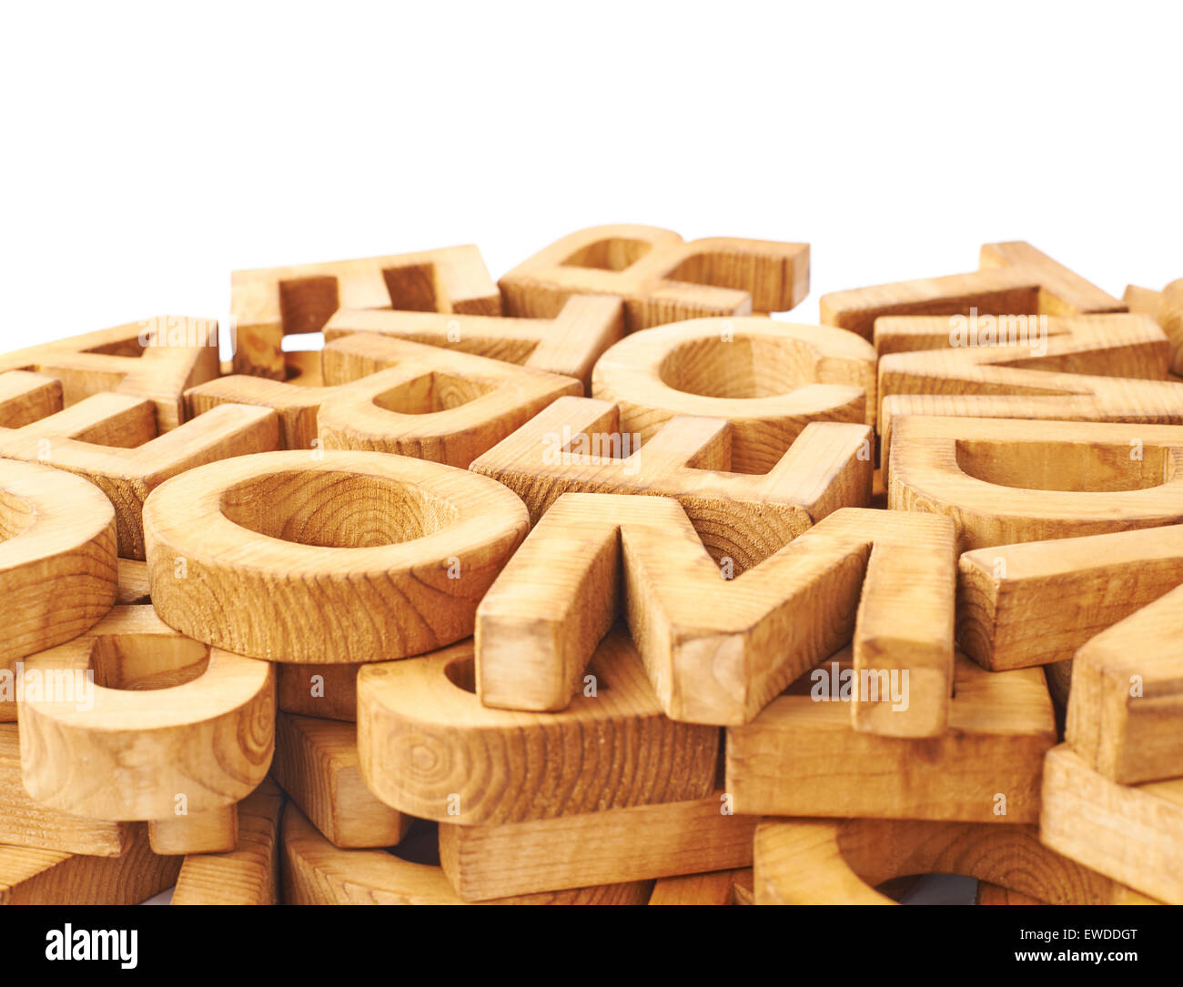 Surface covered with multiple wooden letters Stock Photo - Alamy