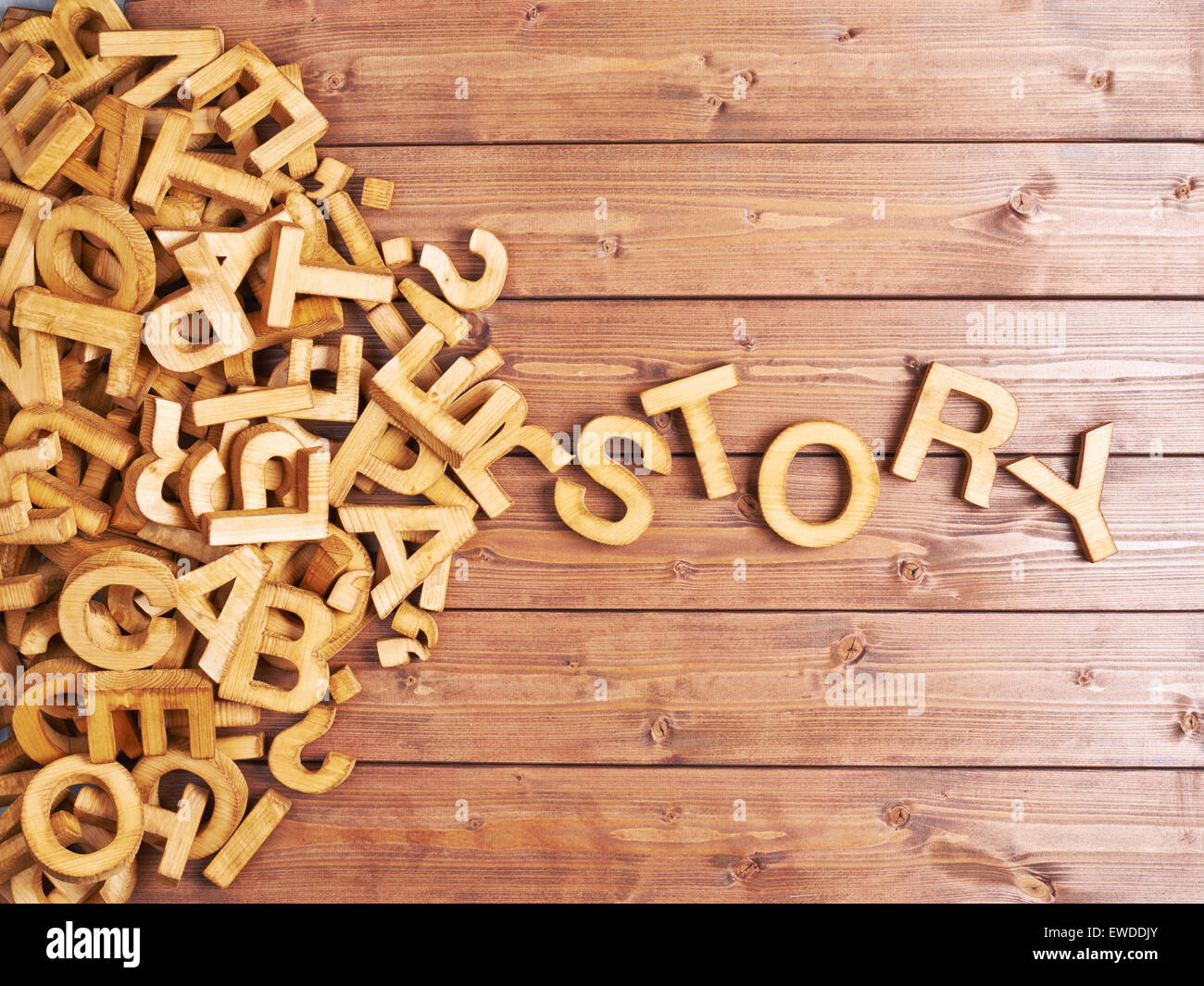 Word story made with wooden letters Stock Photo - Alamy
