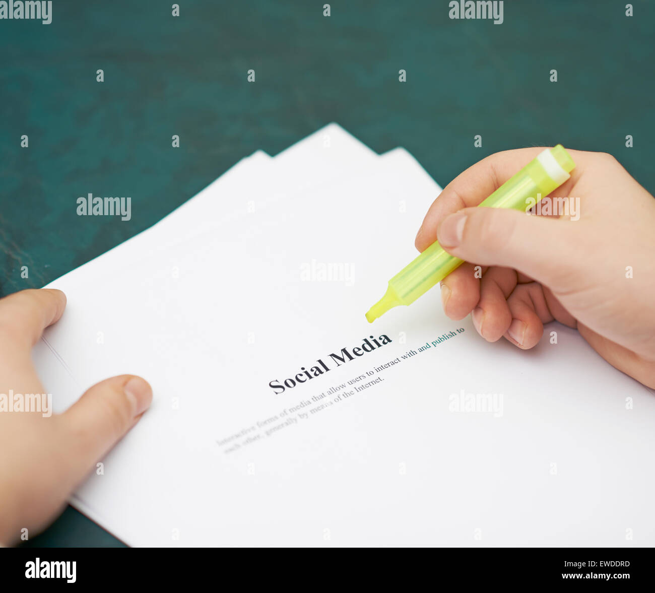 Marking words in a Social Media definition Stock Photo - Alamy