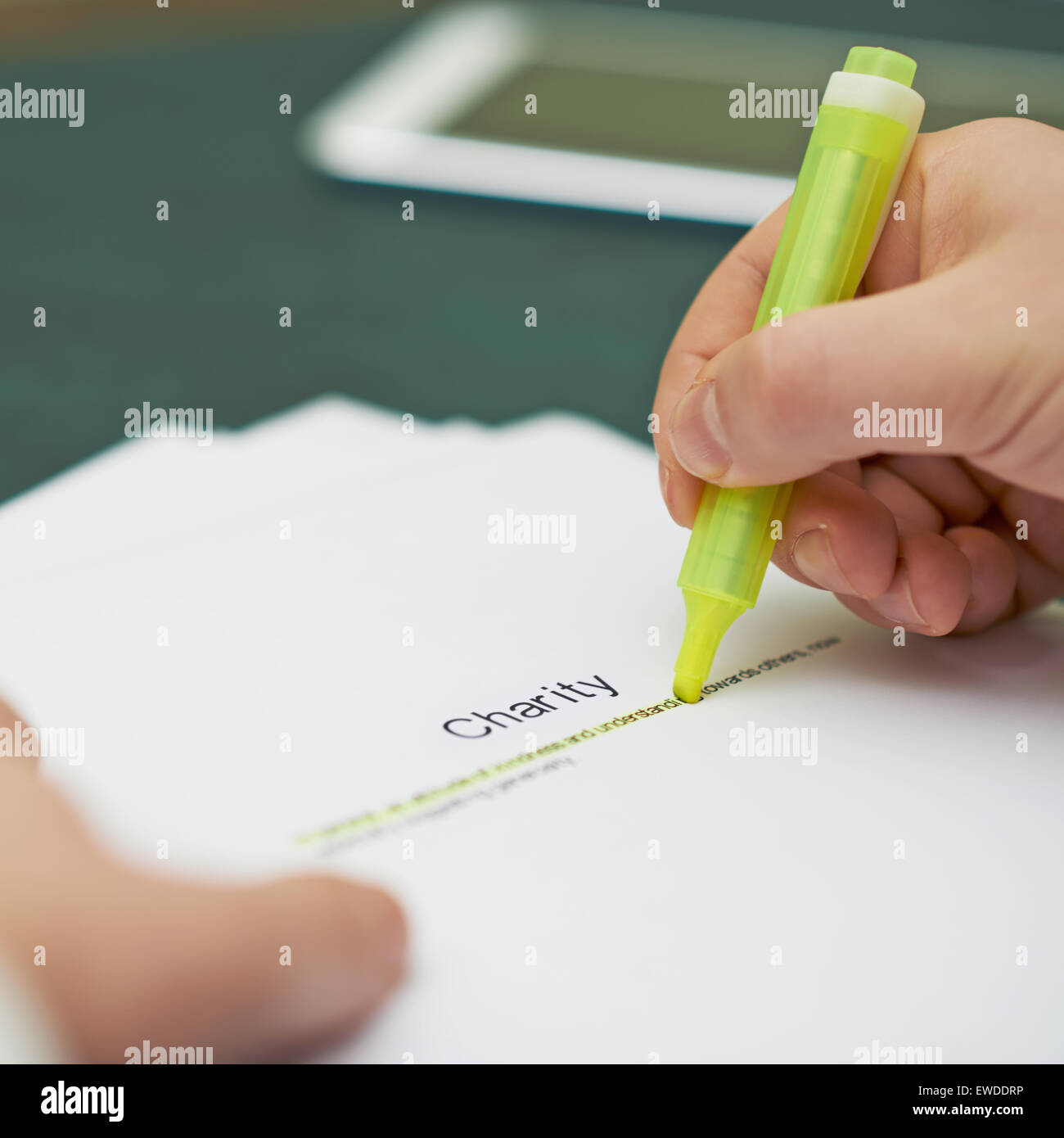 Marking words in a charity definition Stock Photo - Alamy