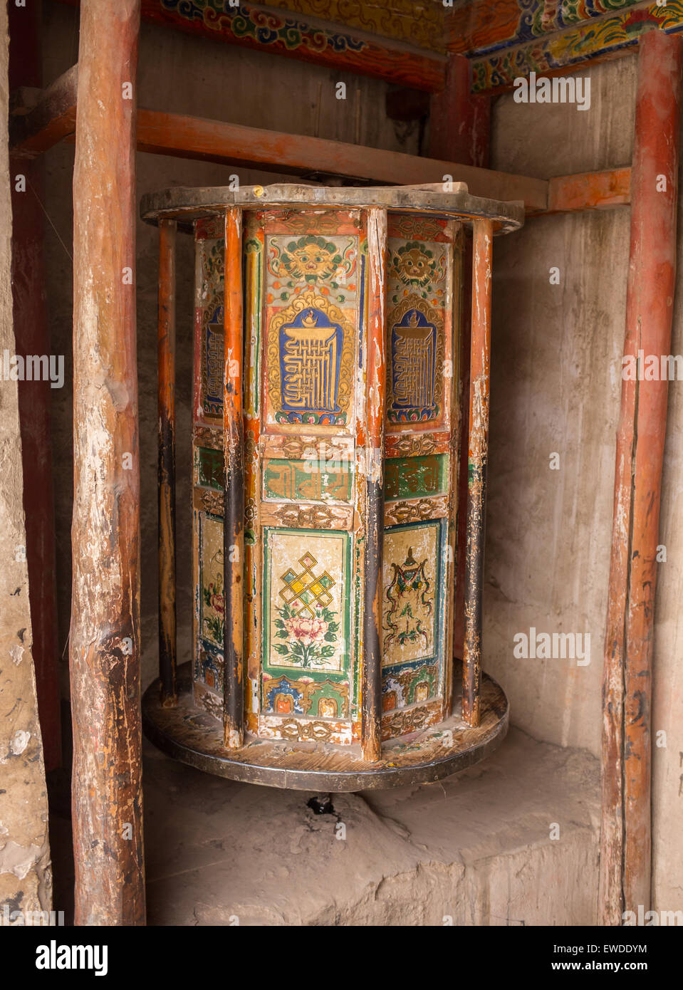 Tibetan ritual drums with mantras Stock Photo - Alamy