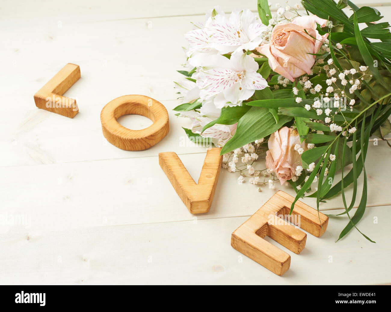 Word Love composition Stock Photo - Alamy
