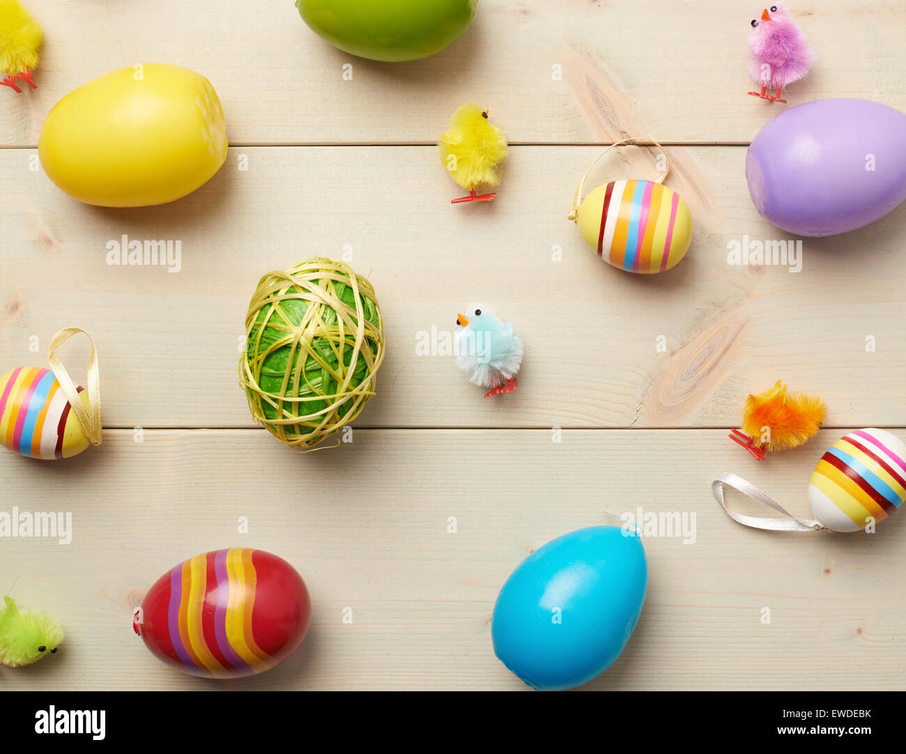 Multiple Easter egg decorations composition Stock Photo - Alamy