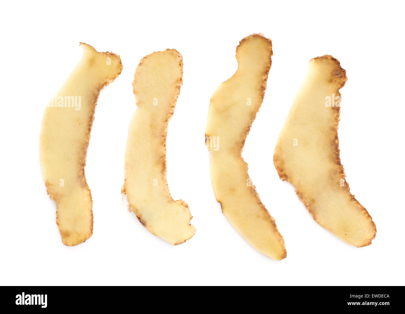Multiple different potato peels isolated Stock Photo - Alamy