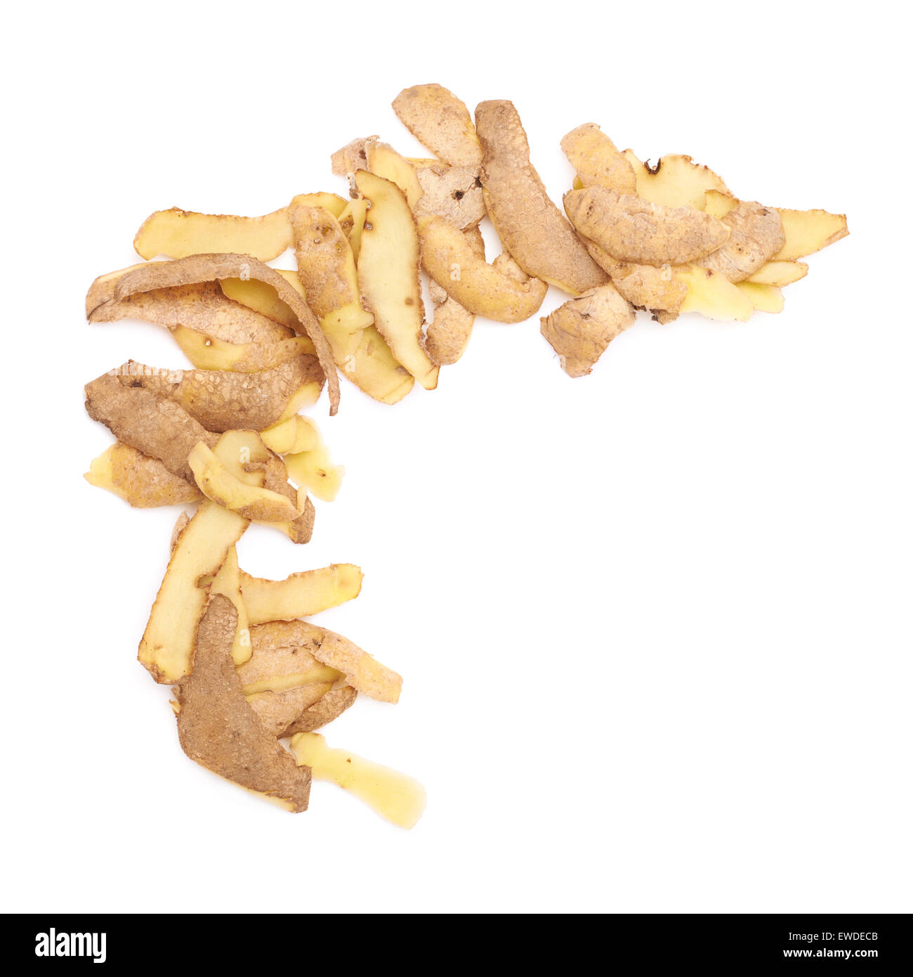 Pile of potato peels isolated Stock Photo - Alamy