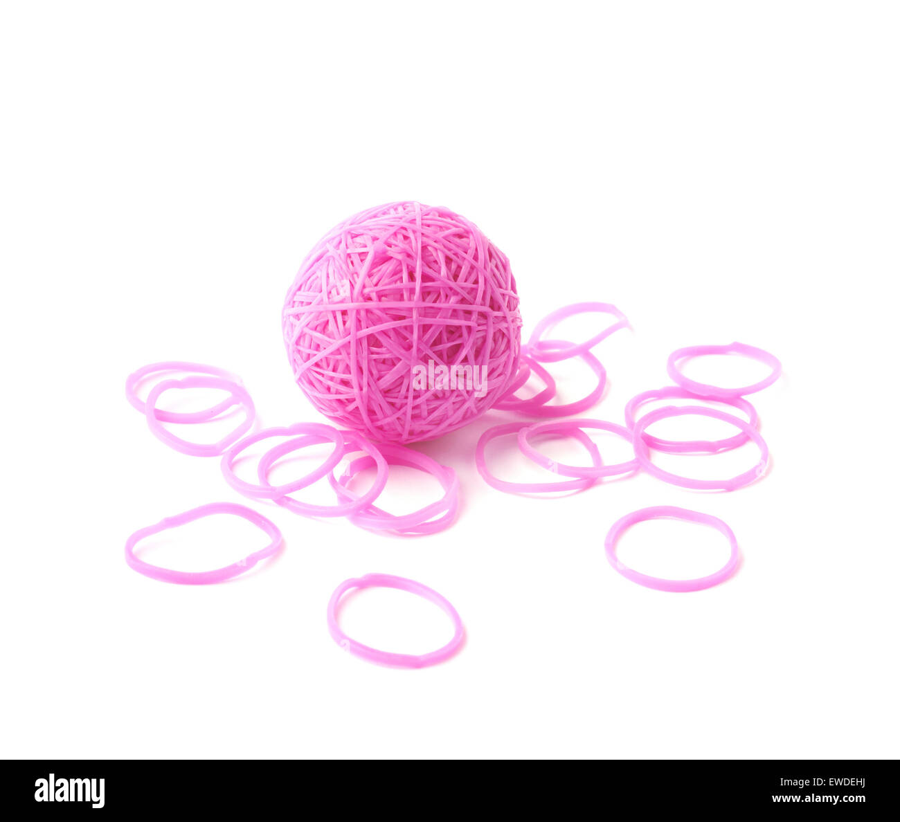 Sphere made of pink rubber loom bands Stock Photo - Alamy