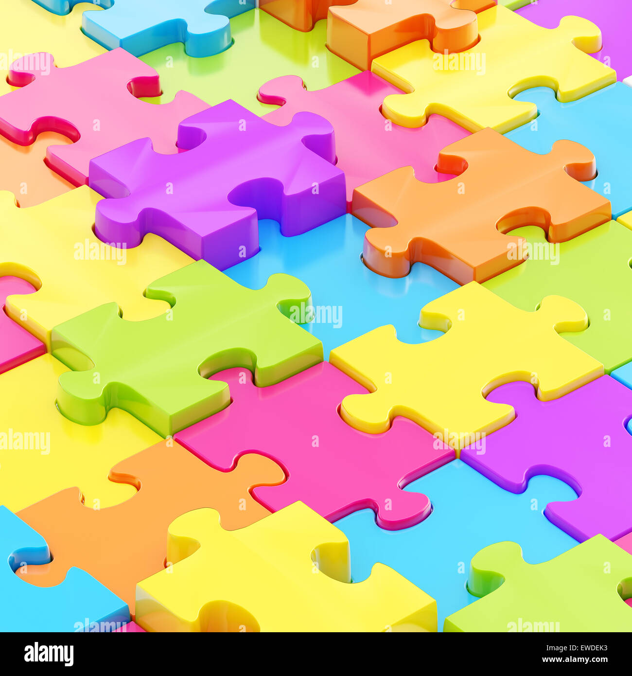 Puzzle pieces covered surface Stock Photo - Alamy