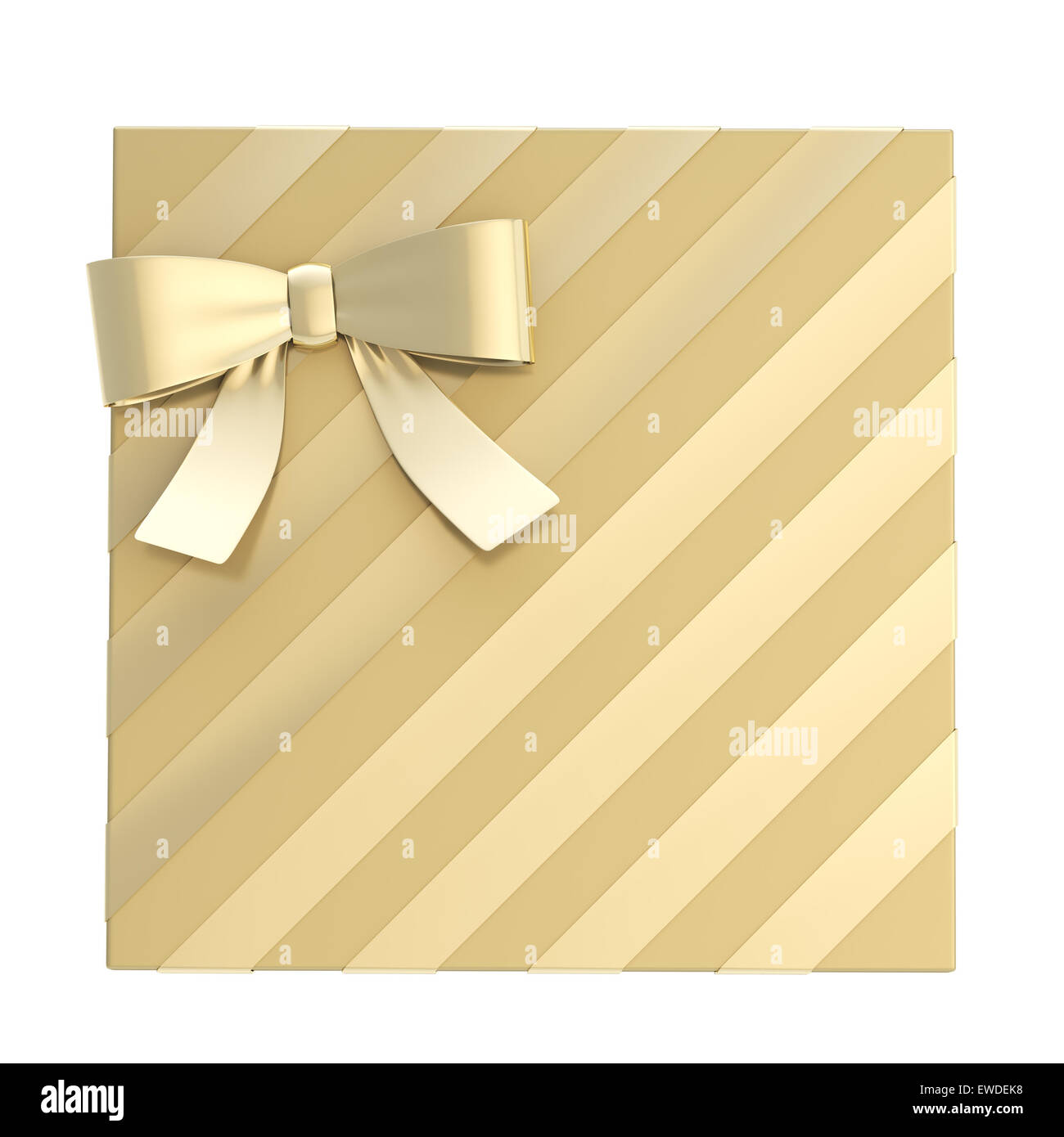 Wrapped gift box with a bow and ribbon Stock Photo - Alamy