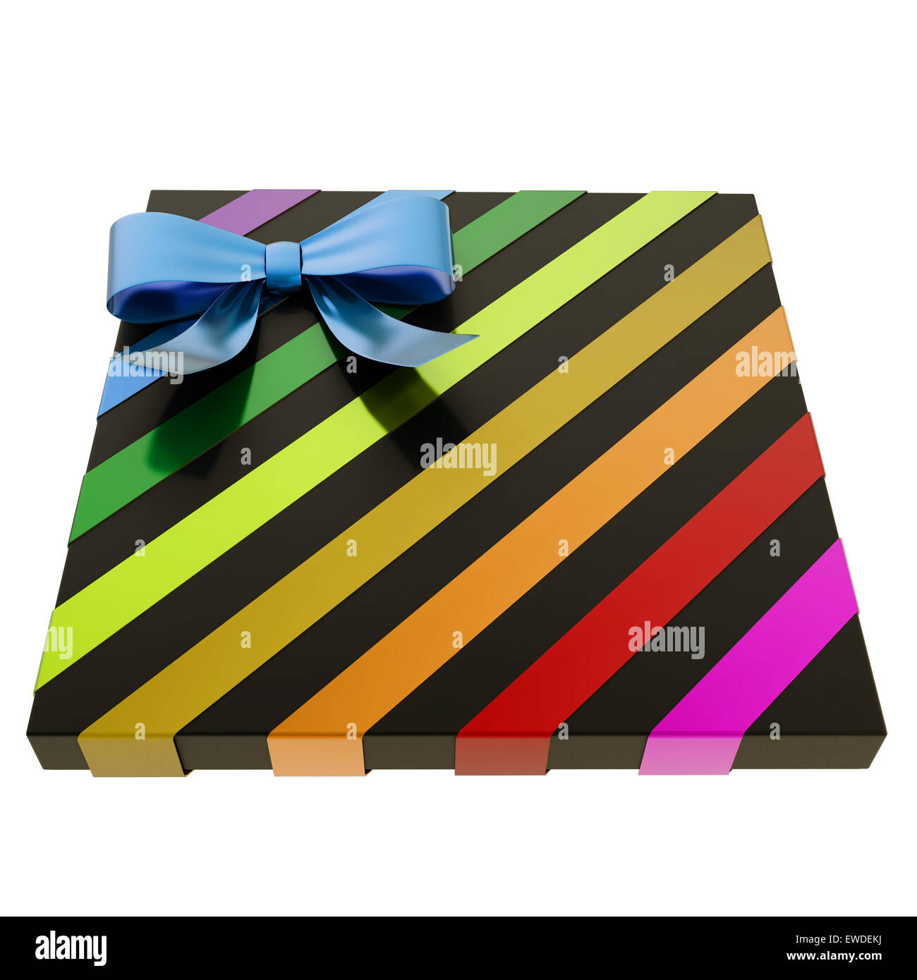 Wrapped gift box with a bow and ribbon Stock Photo - Alamy