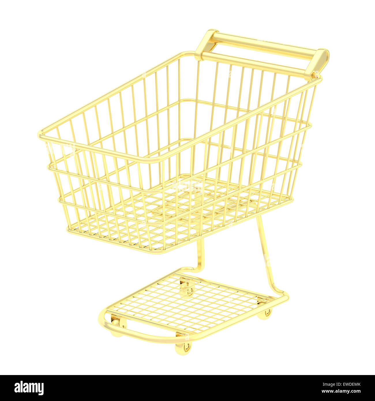 Golden shopping cart isolated Stock Photo - Alamy