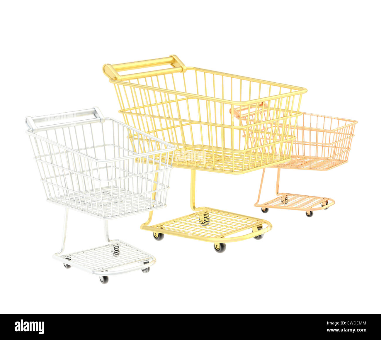 Three shopping carts composition Stock Photo - Alamy