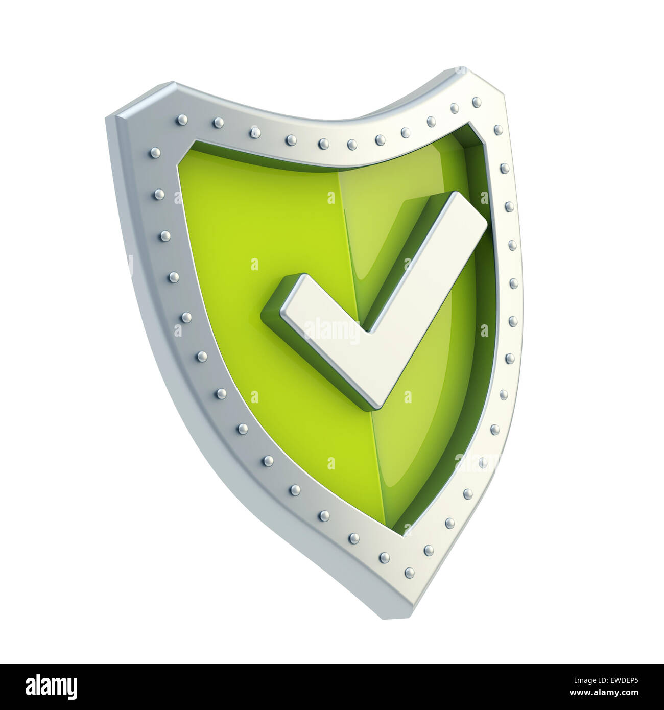 Shield green icon check Cut Out Stock Images & Pictures - Alamy