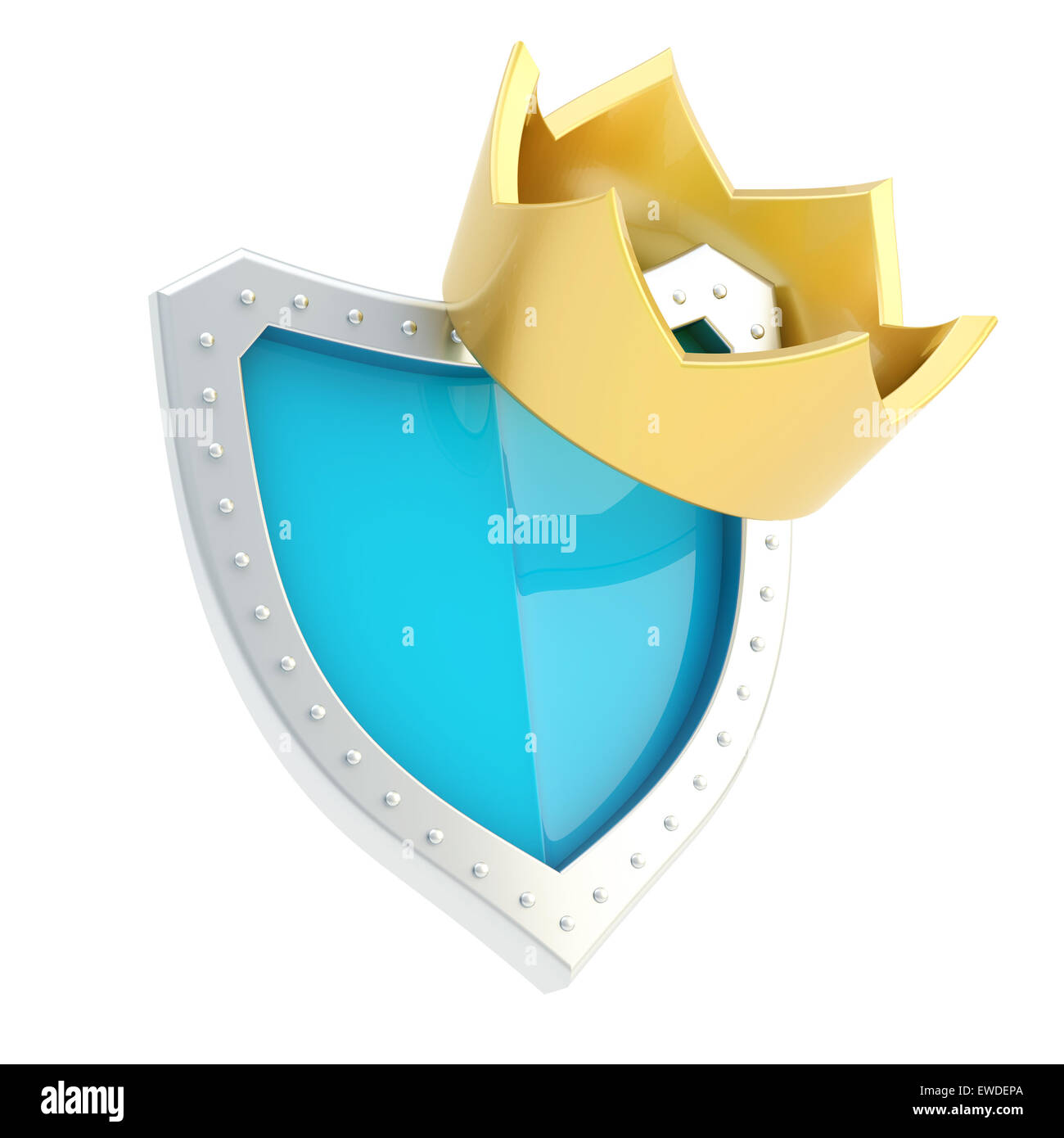 Golden crown over the shield Stock Photo - Alamy