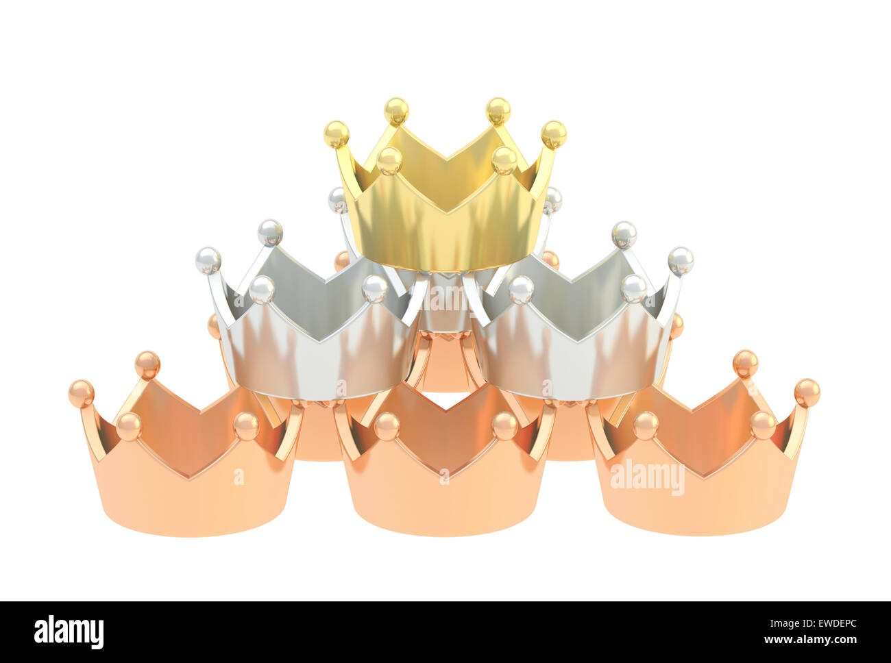 Pyramid pile of crowns isolated Stock Photo - Alamy