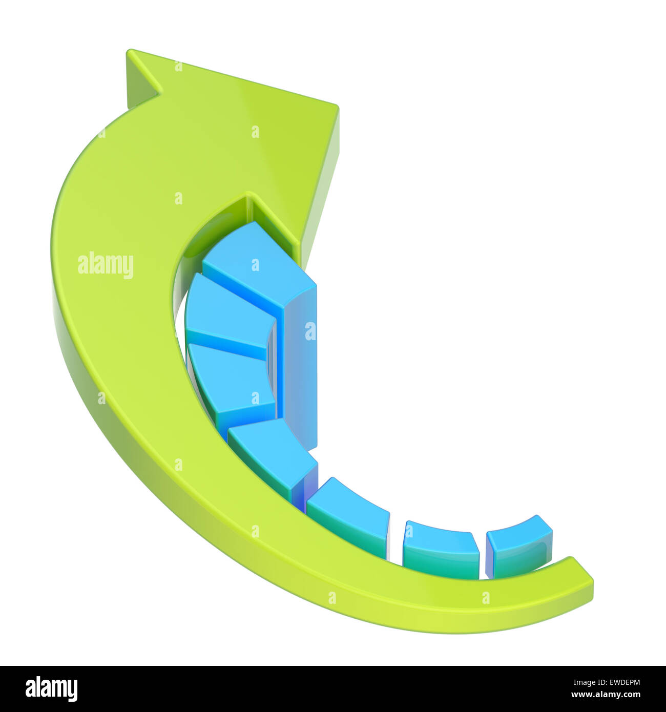 Growing bar chart graph isolated Stock Photo - Alamy