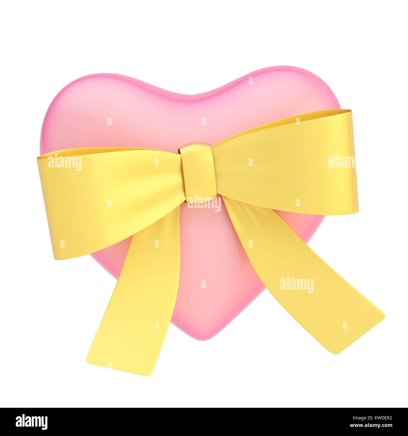 Glossy heart covered with ribbon bow Stock Photo - Alamy