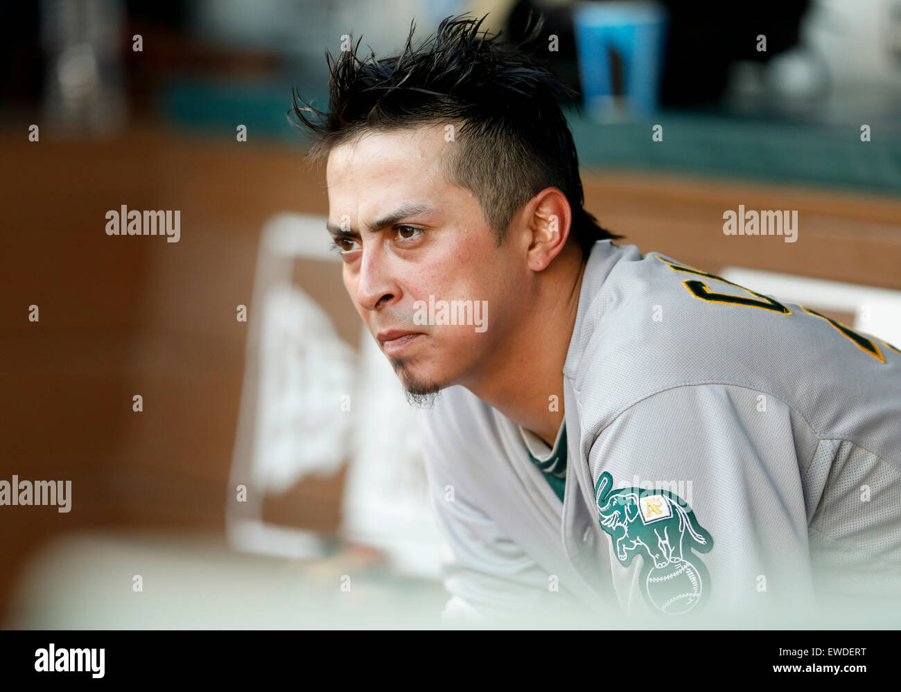 Arlington, Texas, USA. 23rd June, 2015. Oakland Athletics starting ...
