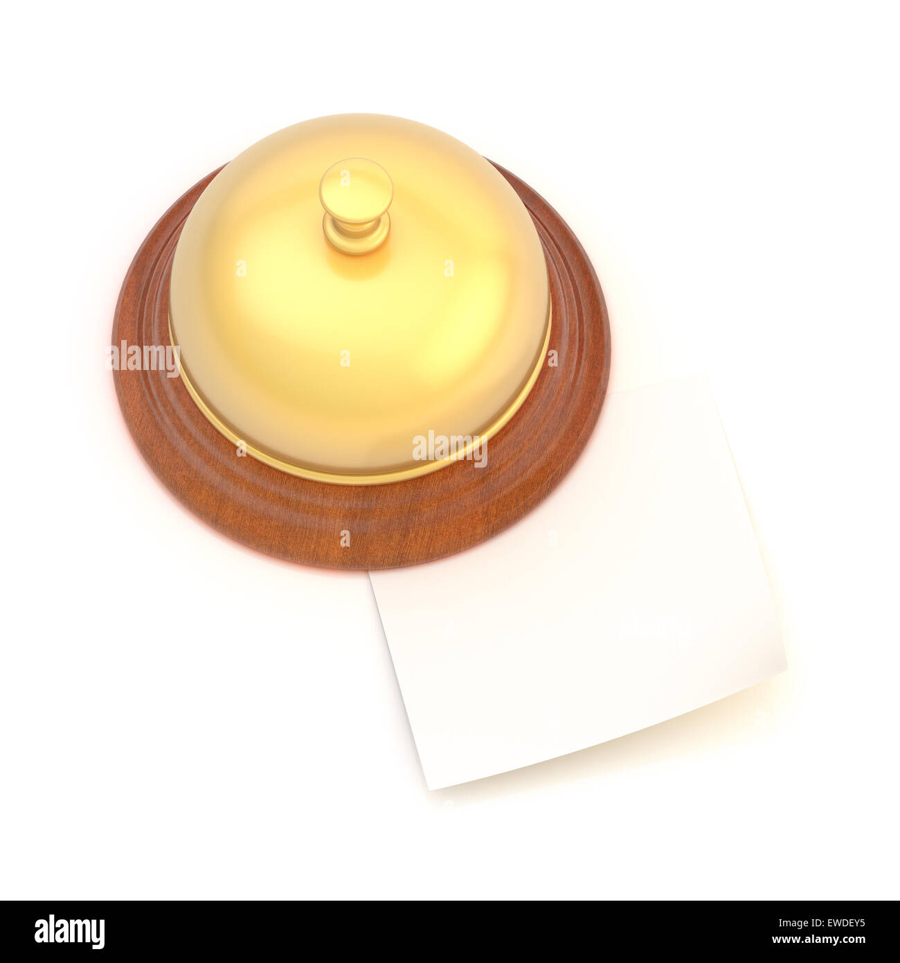 Empty note under reception bell Stock Photo - Alamy