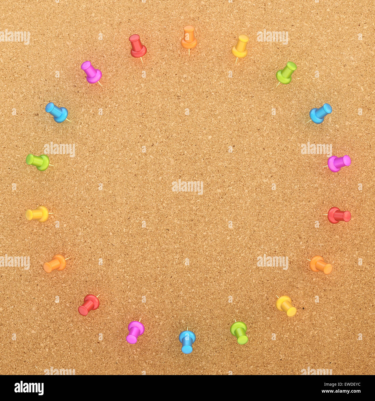 Round frame of pins over cork board Stock Photo - Alamy