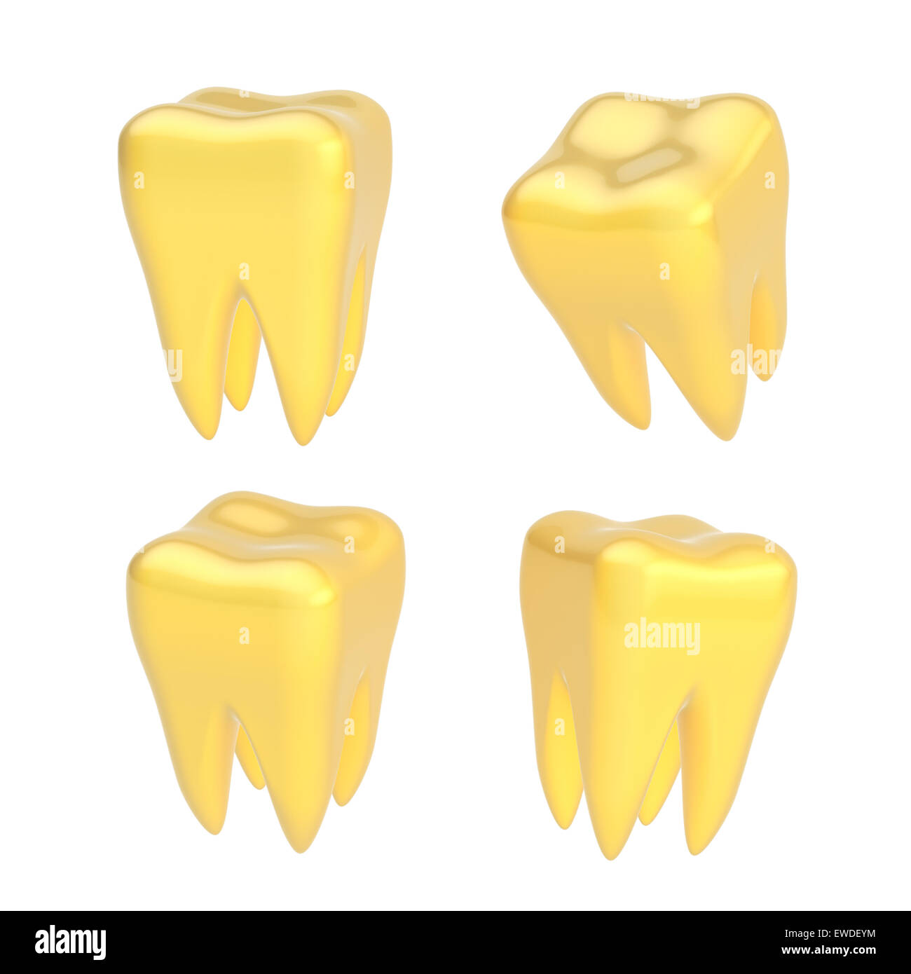Set of four teeth isolated Stock Photo - Alamy