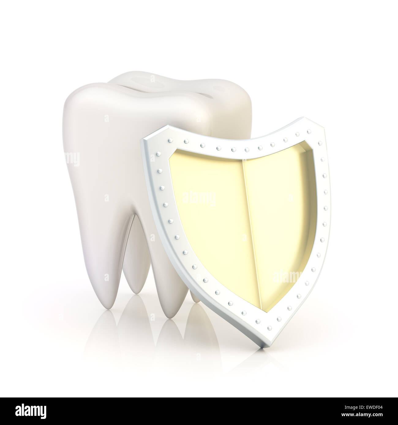 White tooth covered with the shield Stock Photo - Alamy